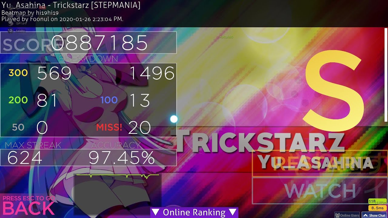 osu!mania - Trickstarz [STEPMANIA] S 97.45% (5.63*) - YouTube