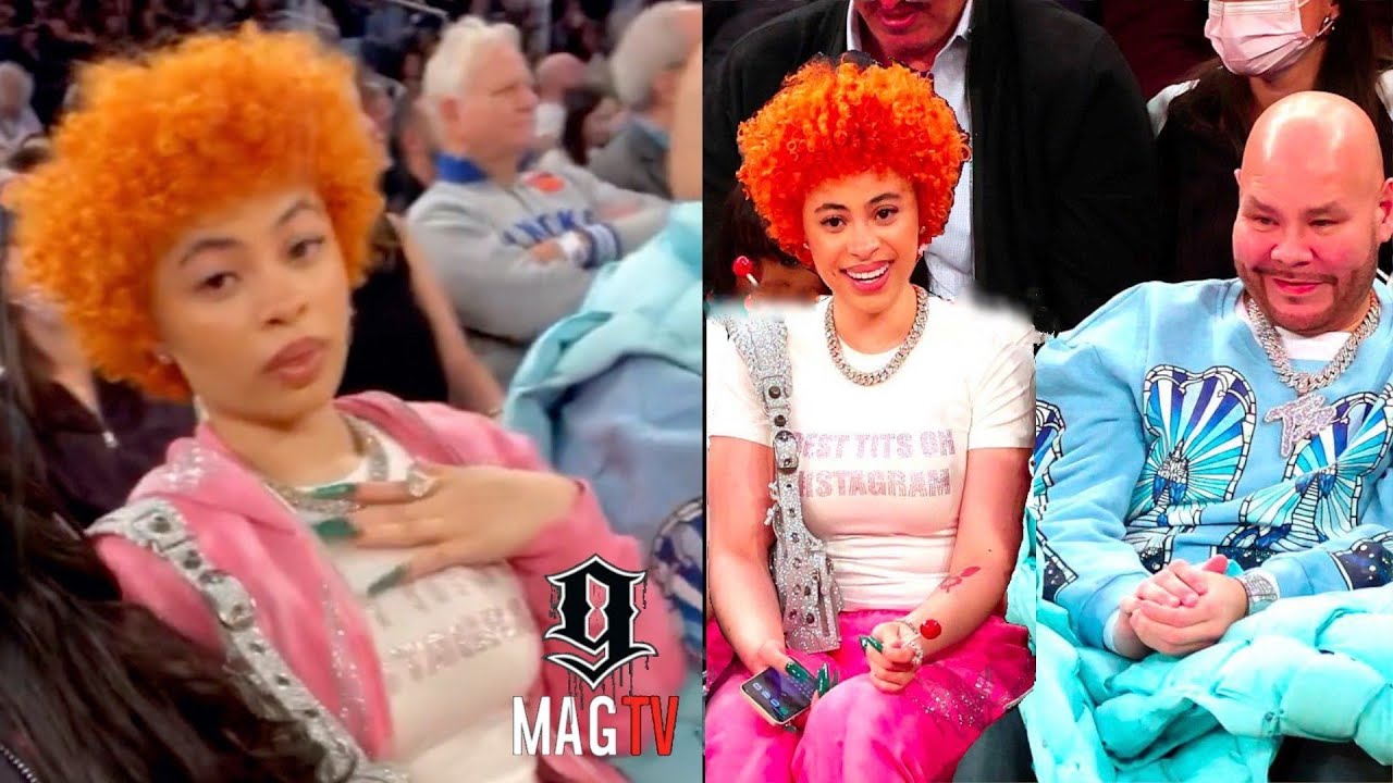 Ice Spice Spotted Sitting Courtside Next To Fat Joe At Knicks Vs ...