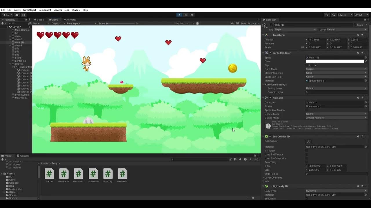 coleta de vida - jogos unity - YouTube