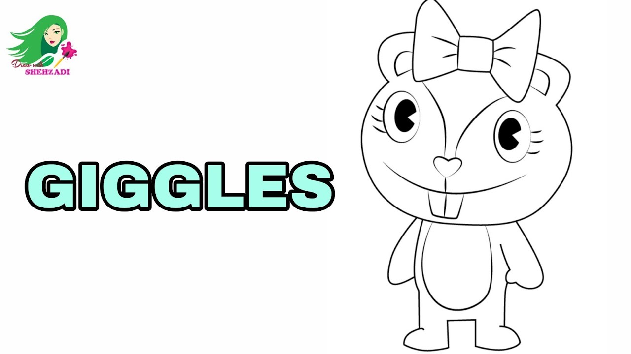 How to draw Giggles | Giggles | Giggles step by step | Drawing Giggles ...