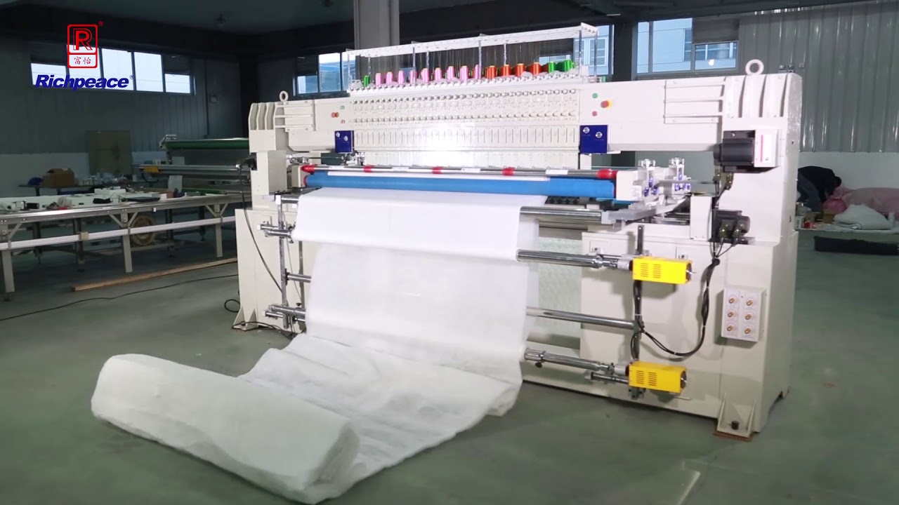 Bedding quilting machine - YouTube