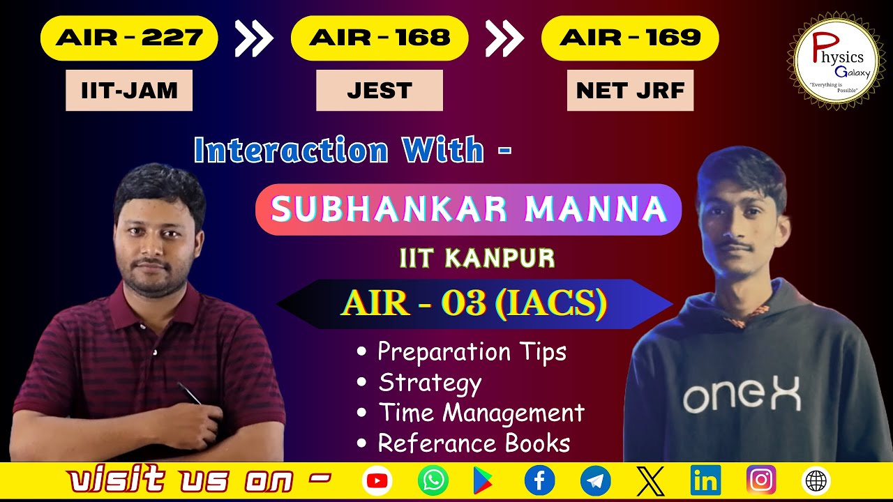 Interaction with Subhankar Manna|AIR-03|IIT KANPUR|PreparationTips|Strategy|@physicsgalaxy1537 ...