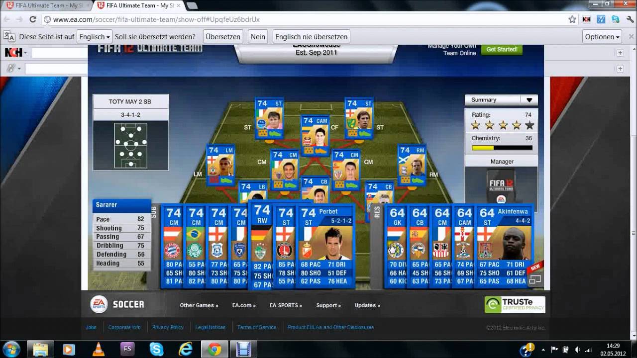FIFA 12 Ultimate Team | Blue Inform Cards | Team of the Season Gold ...