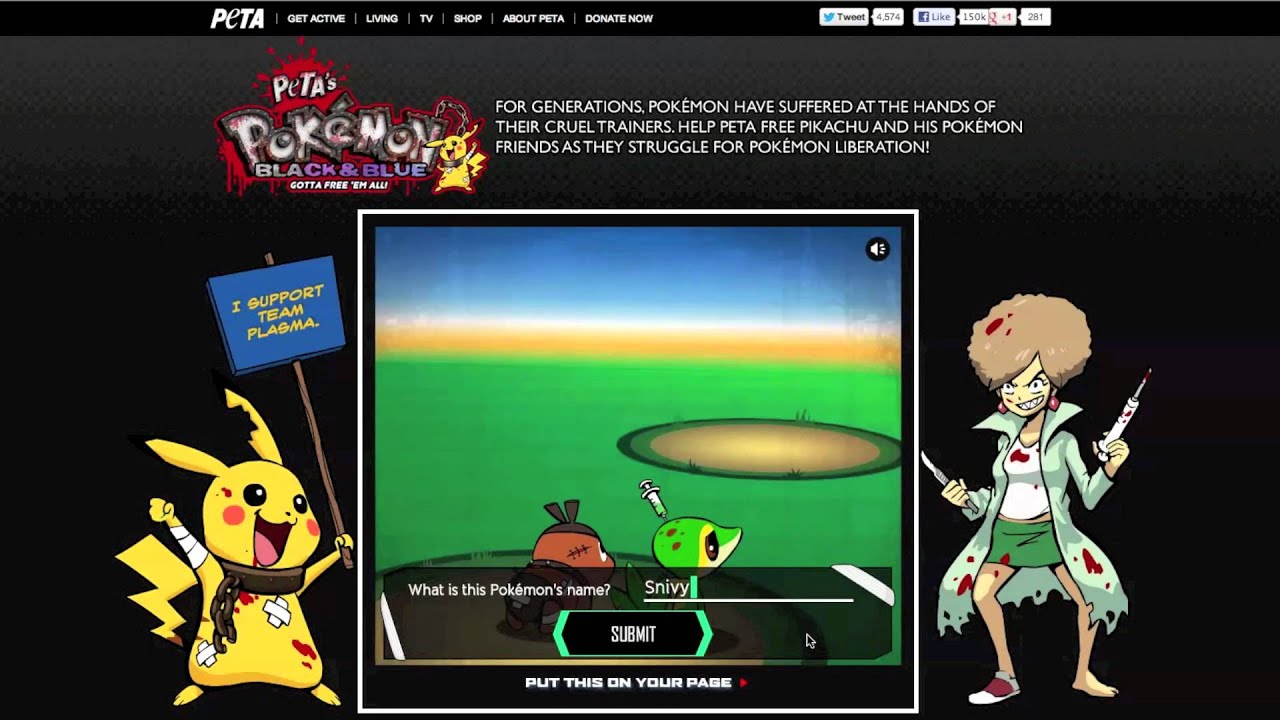 PETA's Pokemon Black & Blue - YouTube