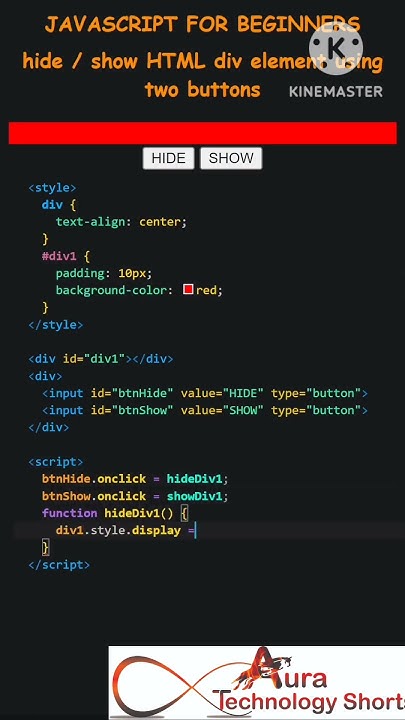 How To Hide And Show Div Element Using Javascript Shorts Viralshort Showhide Javascript