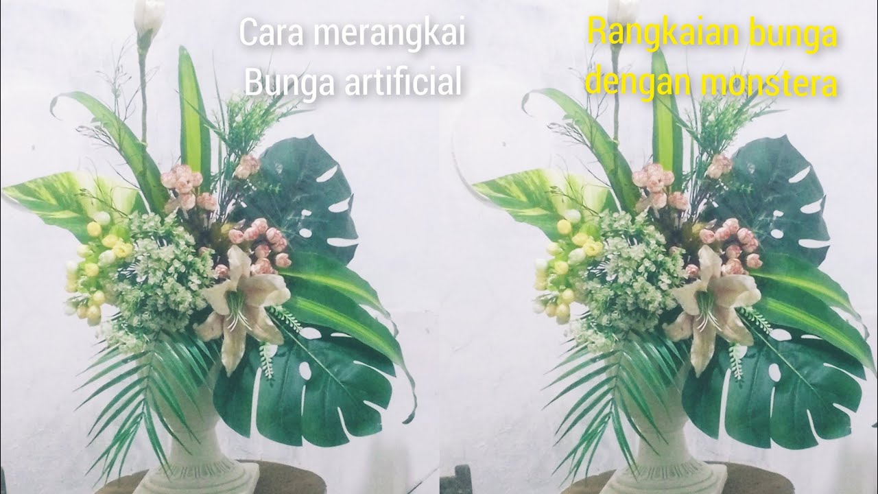 Belajar merangkai dengan bunga artificial - YouTube