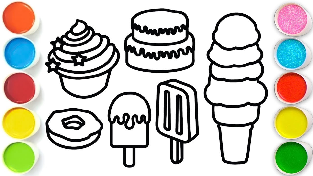 Sweet Treats Drawing, Painting & Coloring For Kids and Toddlers_ Child ...