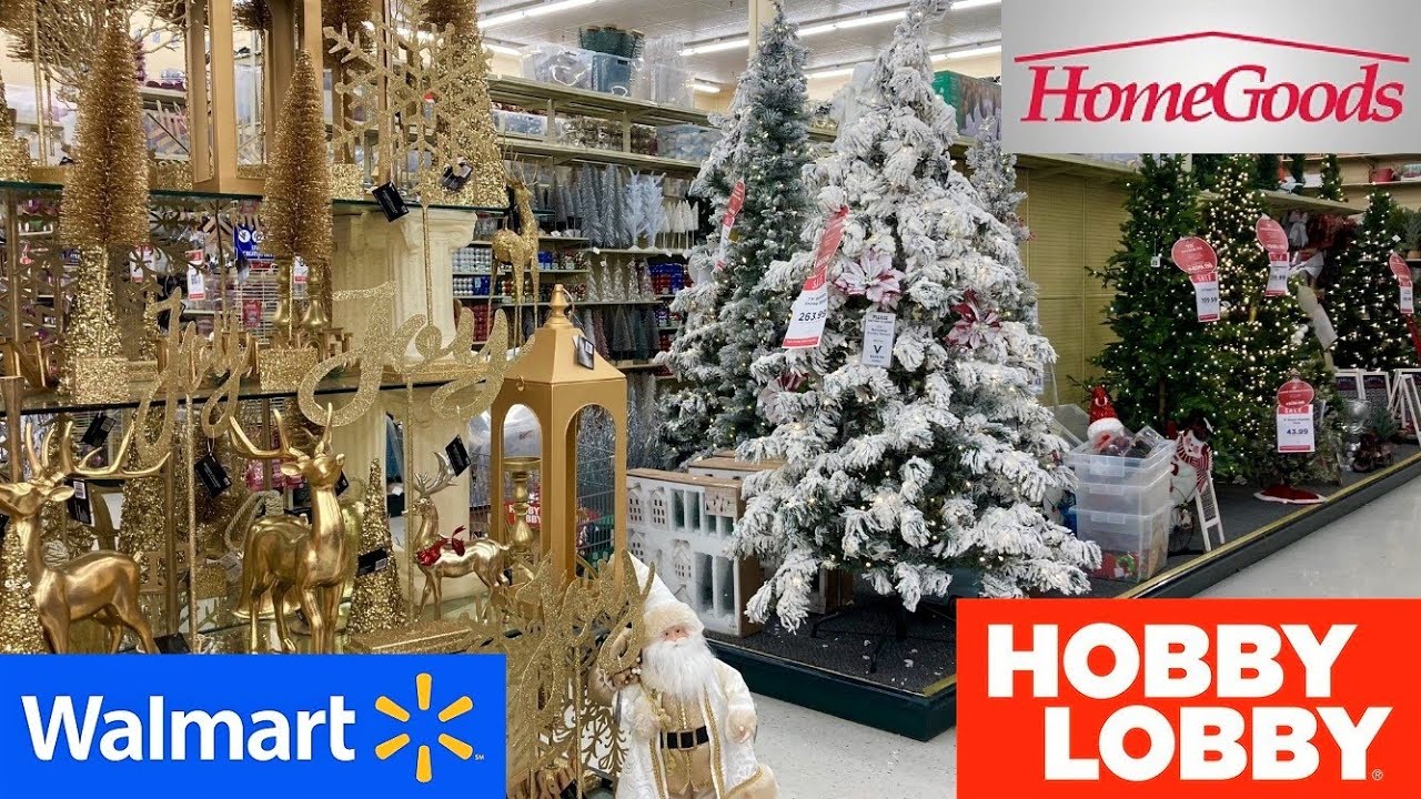 WALMART HOMEGOODS HOBBY LOBBY CHRISTMAS DECORATIONS DECOR SHOP WITH ME ...