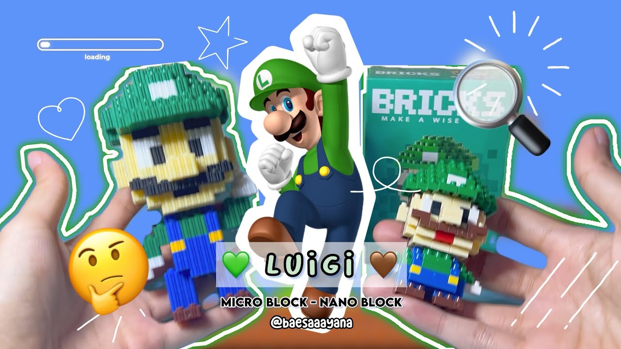 LUIGI KECIL vs luigi kecil APA BEDANYA?! Mainan BRICKS NANO BLOCK ...