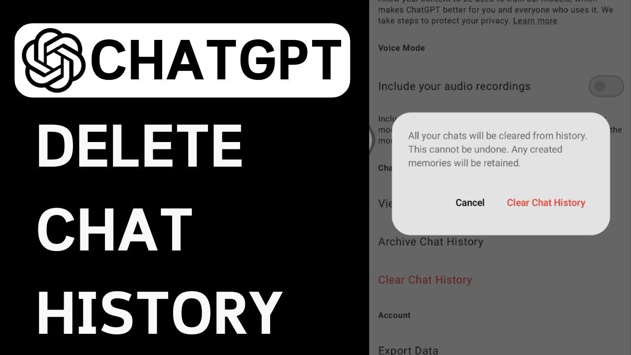 How To Delete ChatGPT History | Delete ChatGPT Chat History - YouTube