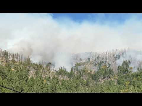 Oct 3rd - Fire Backs Down the Ridge in the Pickett Fire Scar above ...