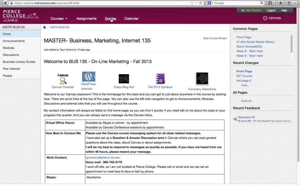 Pierce Student eCAMPUS Orientation Grades - YouTube