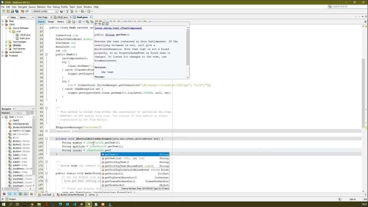 CRUD Registrar, Eliminar, Actualizar y Consultar datos de MySQL desde Java Netbeans - YouTube