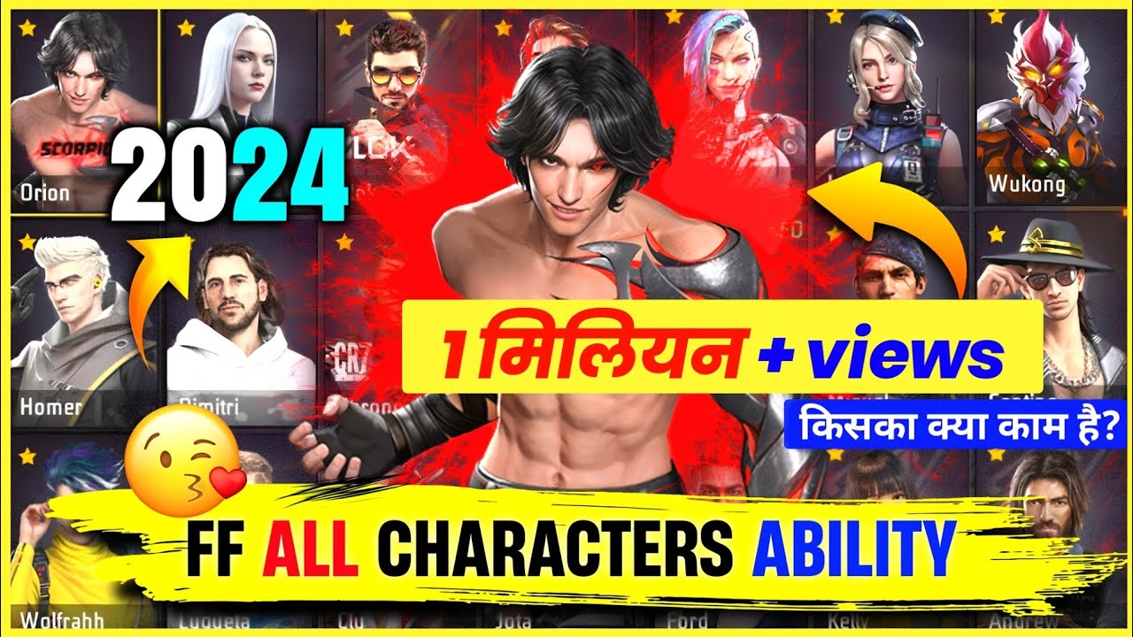 Free fire All Characters Ability 2024 full details| AR ROWDY 99 - YouTube
