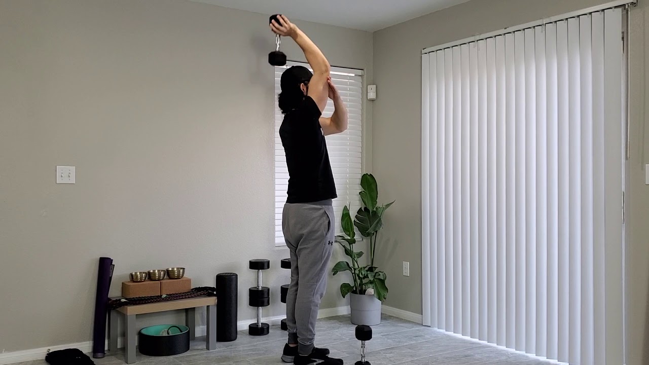 Dumbbell Single Arm Overhead Tricep Extension (CORRECT FORM) myFIT ...