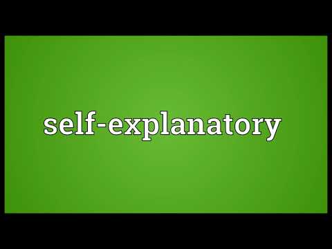 Self explanatory Meaning - YouTube