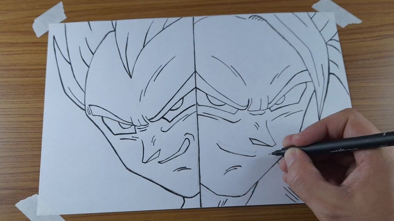 COMO DESENHAR GOKU E VEGETA PARTE 2 - YouTube