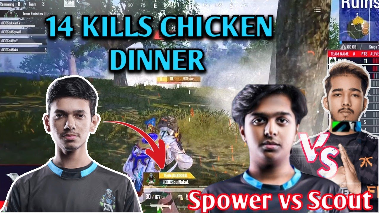 Spower vs Scout 1v1 || 14 Finishes WWCD in ESL SPS || New Team SouL ...
