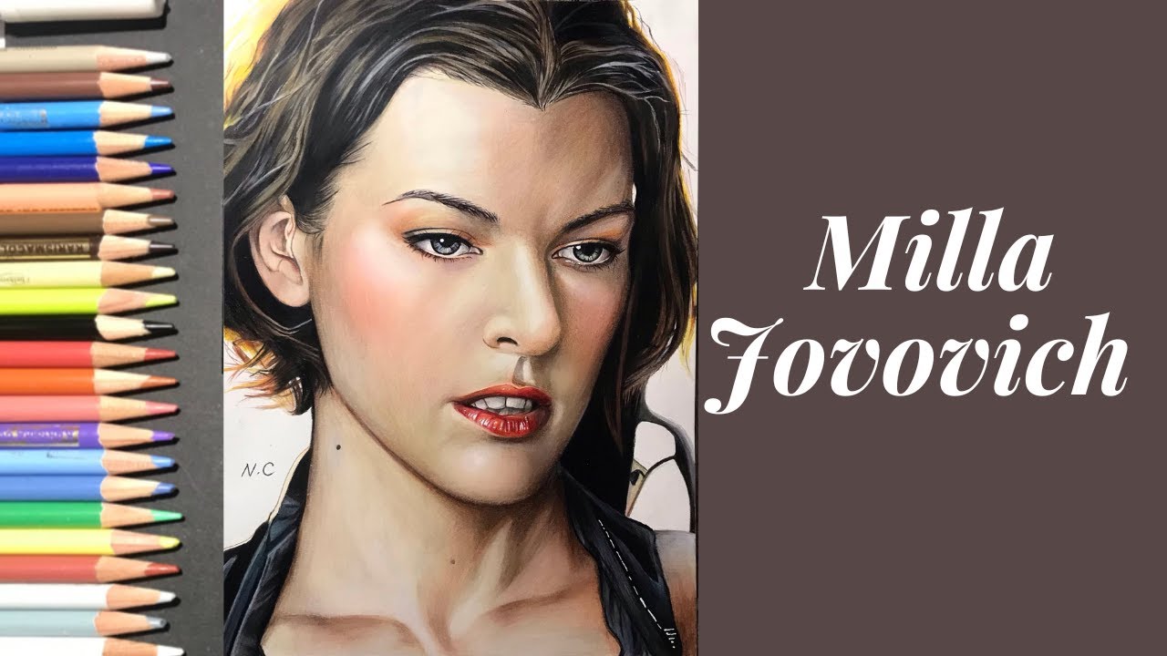 Drawing Milla jovovich/Biohazard/#millajovovich #バイオハザード #メイキング - YouTube