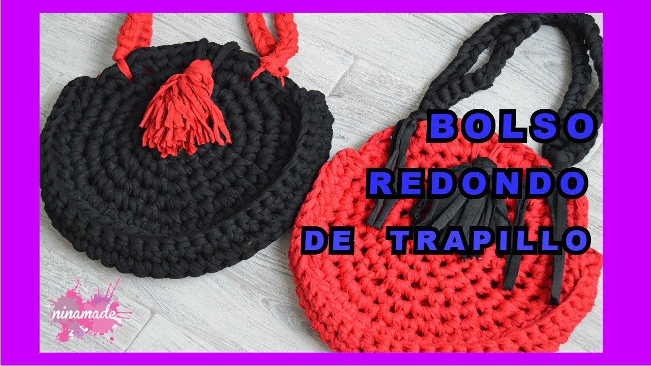 DIY. Bolso Redondo De Trapillo // Crochet Round Bag - YouTube