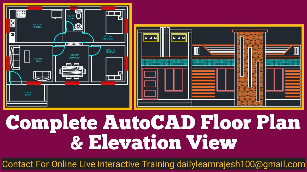 AutoCAD Floor Plan and Elevation View Tutorial - YouTube
