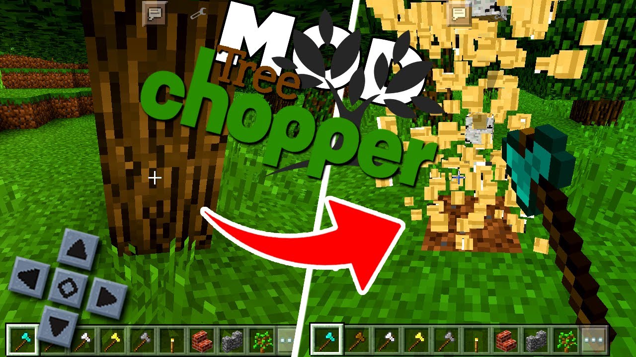 LANÇOU! O MELHOR MODO DE QUEBRAR ÁRVORE RÁPIDO COM MOD TREECHOPPER ...