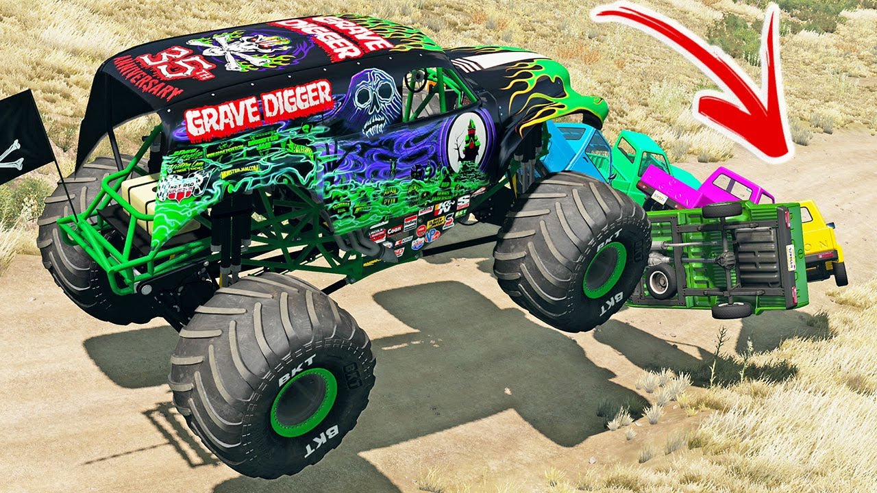 10 Pigeons Vs 2 MONSTER Trucks In BeamNG MULTIPLAYER! Destructive ...