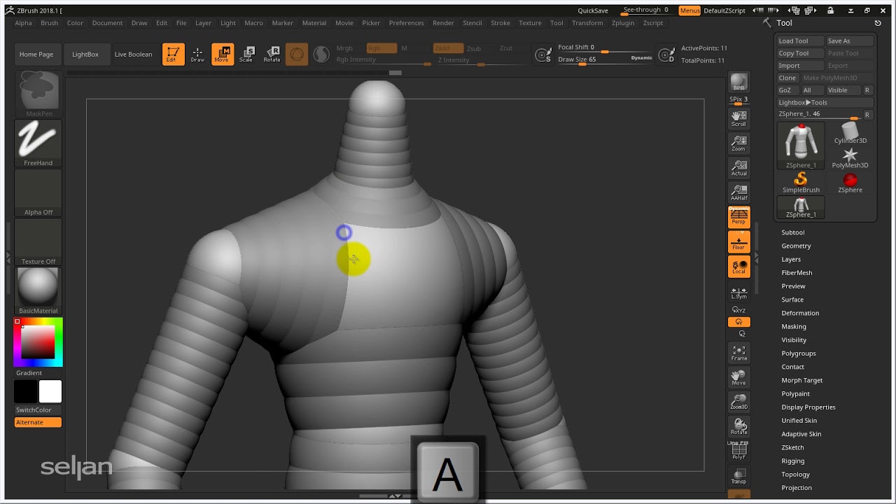 ZBrush | 007 | Building a ZSphere Figure - YouTube