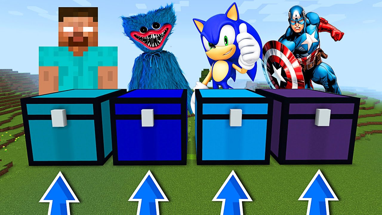 NU ALEGE CHEST-UL ALBASTRU GREȘIT în MINECRAFT ! (Herobrine, Huggy ...