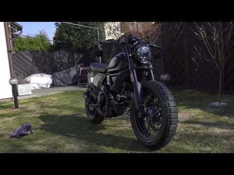 Ducati Scrambler 800 POSTAPO by bilip CUSTOM BUILD Cafe Racer Tracker LEOVINCE LV-10 exhaust sound