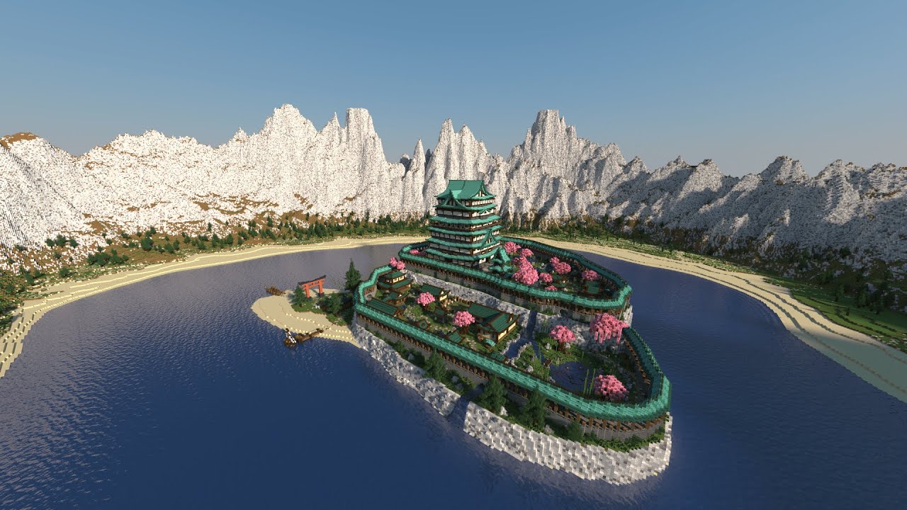 Massive Minecraft Japanese Island Timelapse - YouTube
