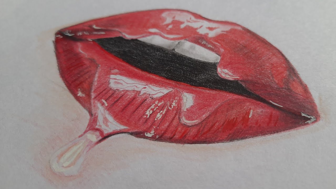 How to draw wet lips #wet#lips#wetlips - YouTube