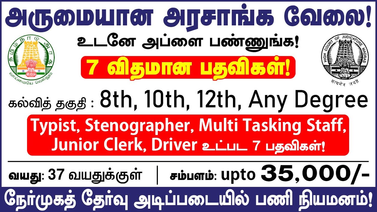 அருமையான அரசாங்க வேலை! | tn govt jobs 2024 in tamil | #tngovtjobs2024 ...