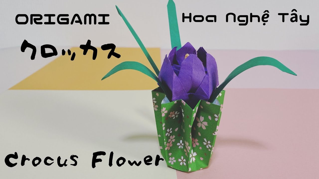 How to make paper Crocus Flower to decorate table #origami #DIY # ...