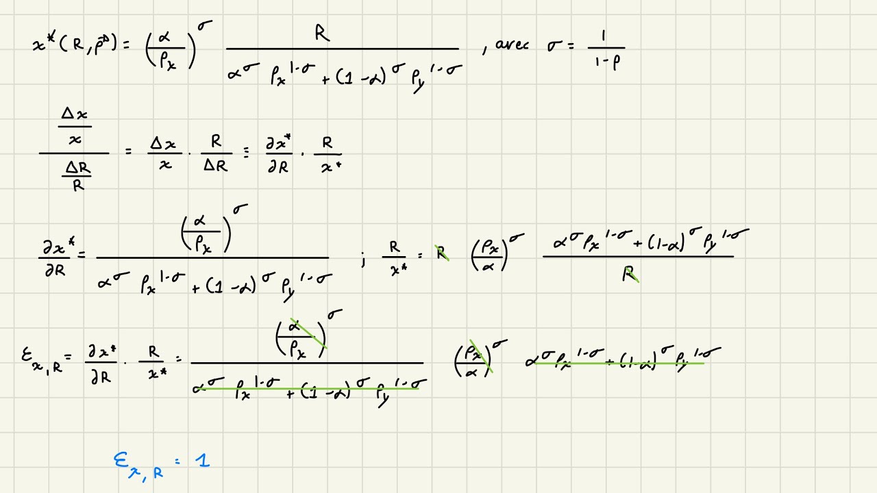 Fonction CES et élasticité revenu - YouTube