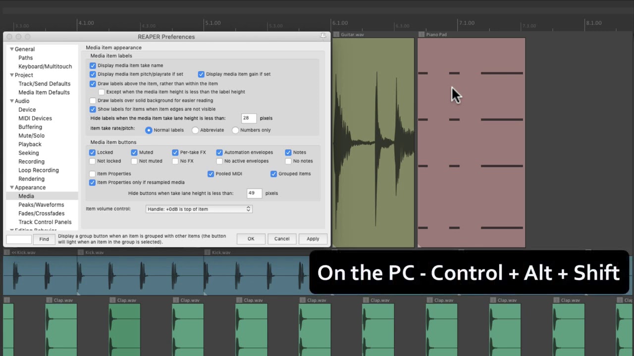 Media Item Buttons in REAPER - YouTube