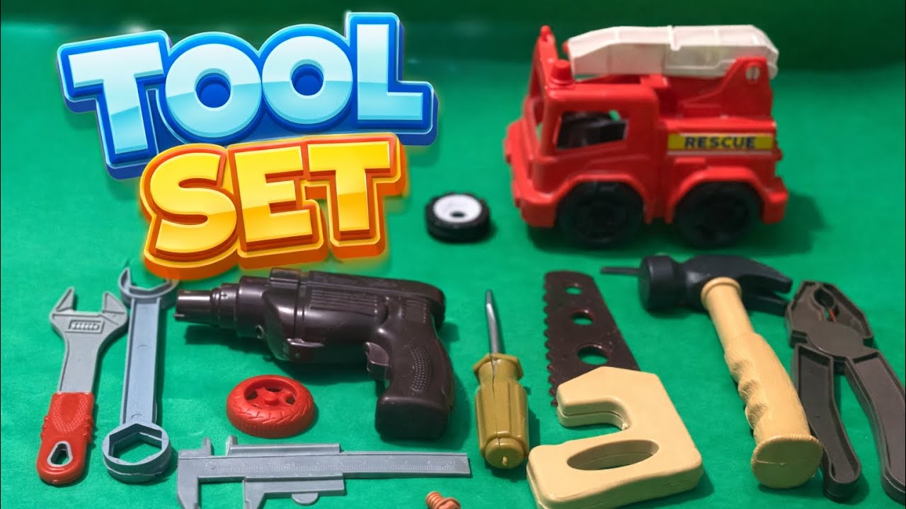 Kids Tool Set Toy | Learn Tools Names in English | Fix the Car Story ...