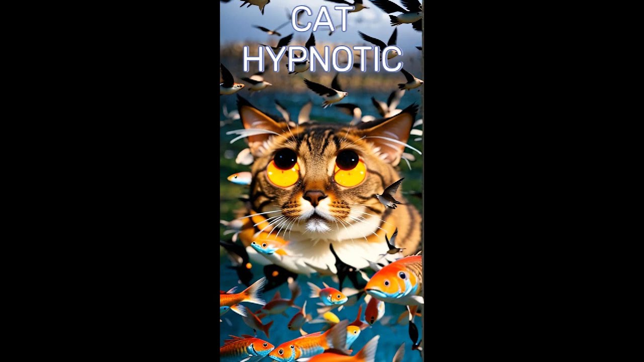 HYPNOCAT: Eyes Spin in Hypnotic Loop 🌀🐟🐦 | Birds vs Fish ASMR Therapy ...