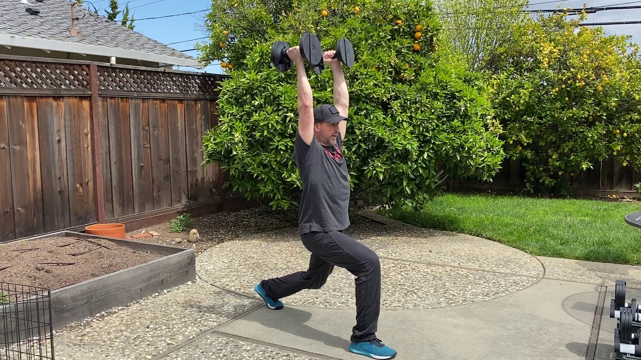 dumbbell overhead split squat - YouTube