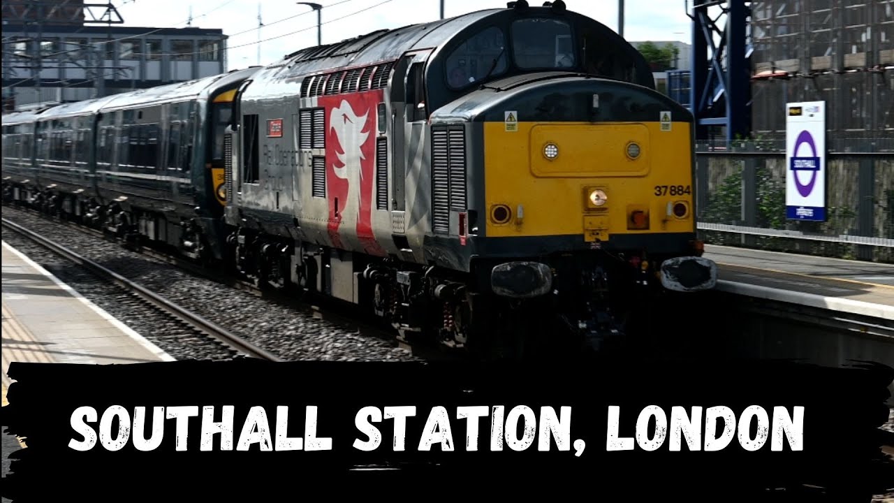 Freight, fast passes and more at Southall Station, London - YouTube