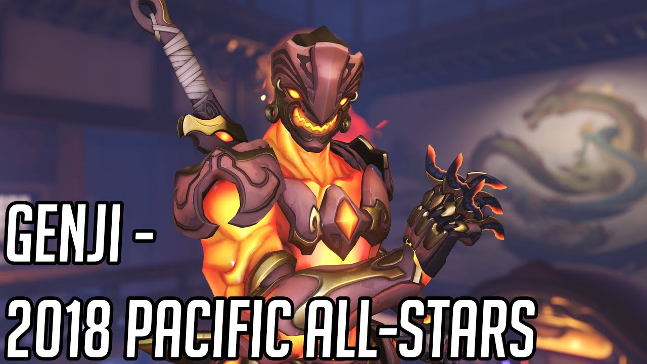 Genji "2018 Pacific All-Stars" Skin Showcase - Overwatch 2 - YouTube