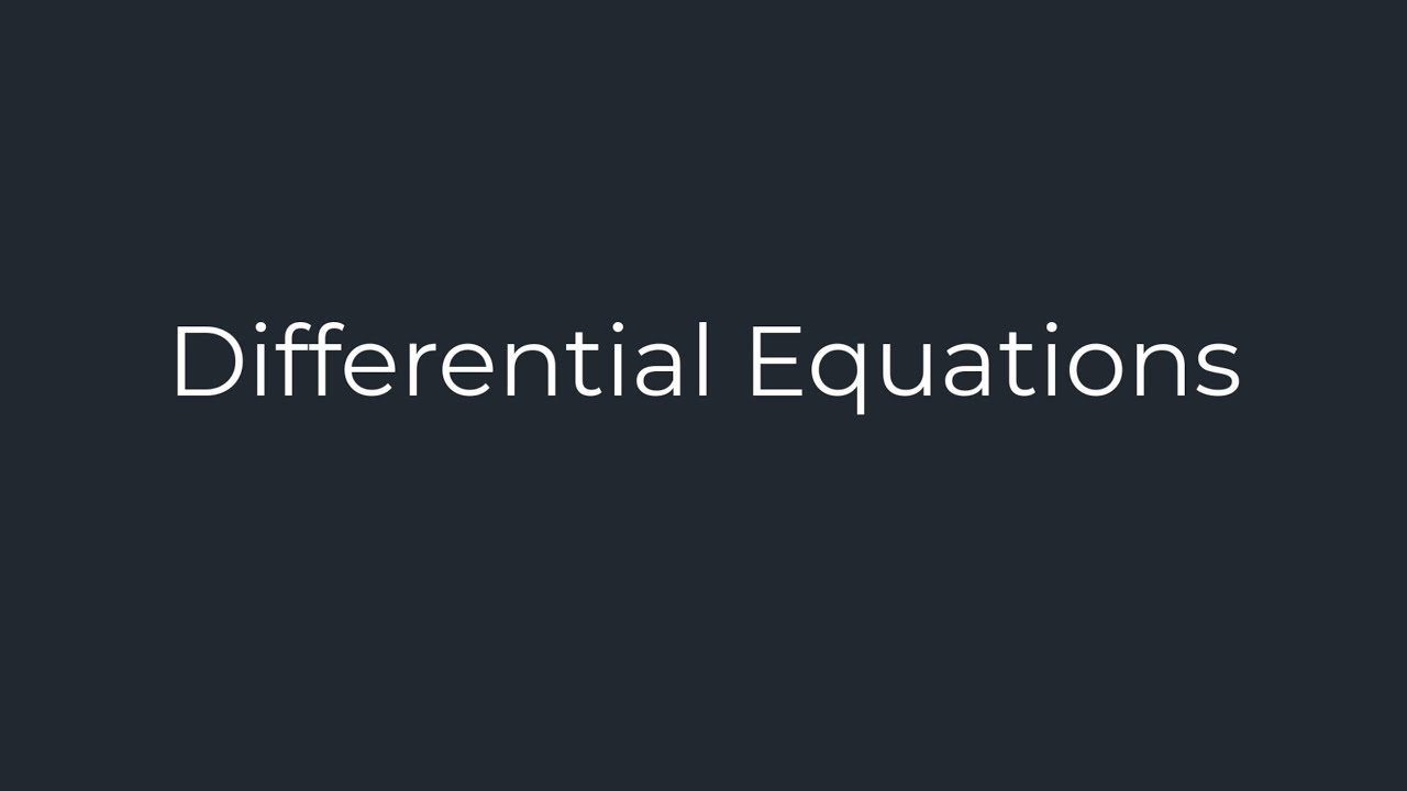 L01 Separable Equations Youtube 5386