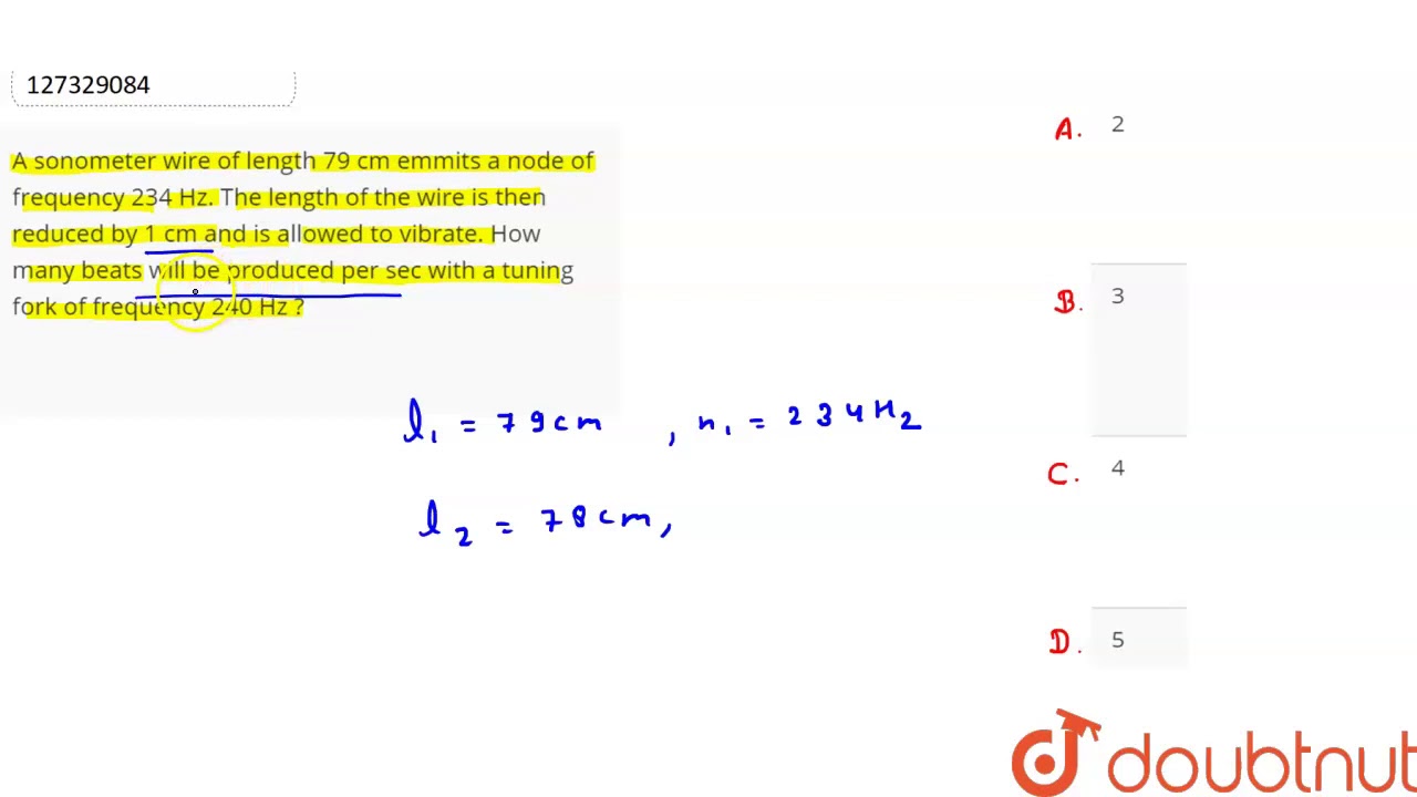 A sonometer wire of length 79 cm emits a note of frequency 234 Hz. The ...