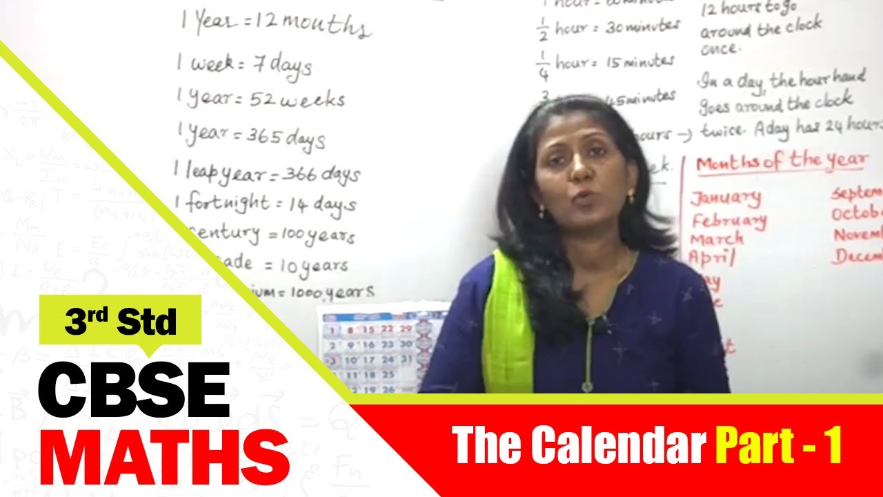3rd Std CBSE Maths | 118 - The Calendar Part - 1 | CBSE Maths - YouTube