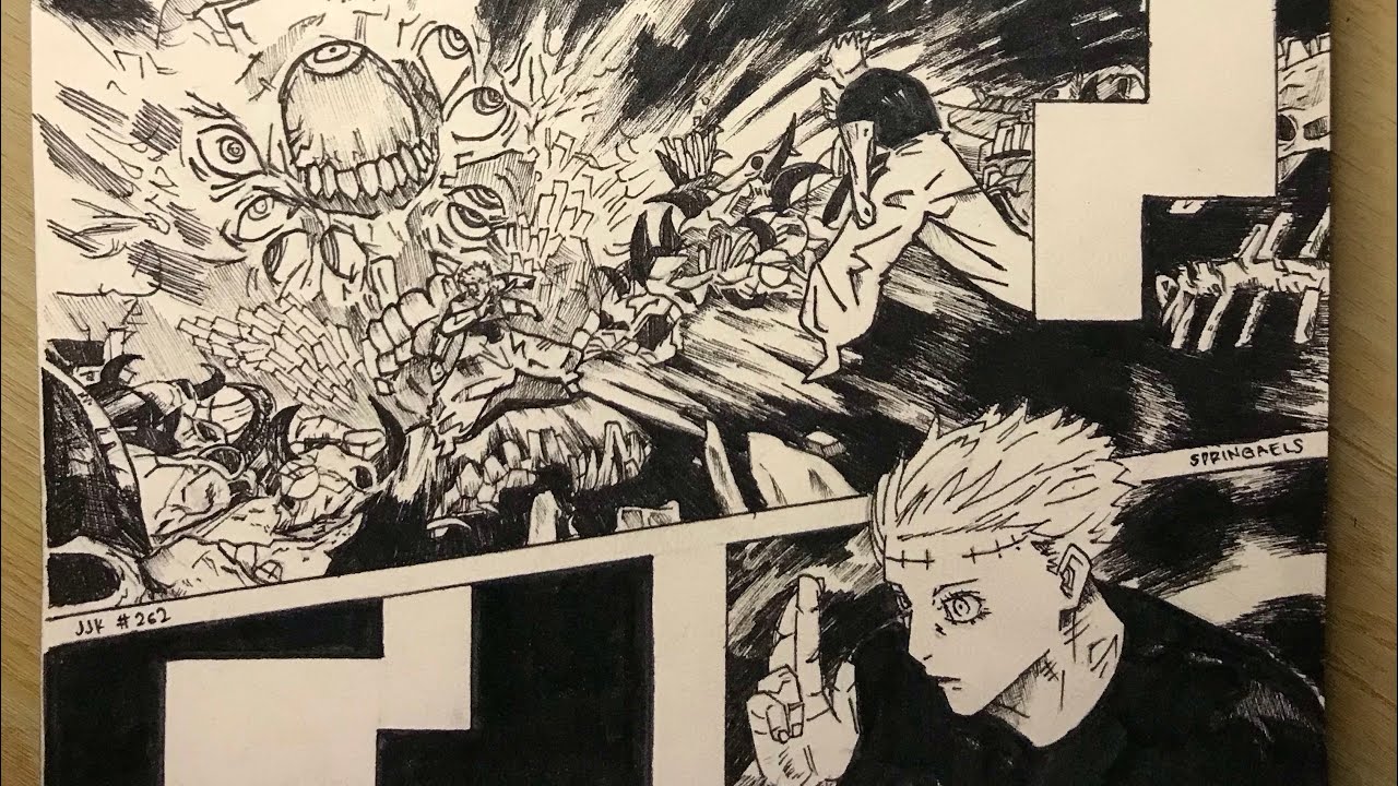 Full Manga page drawing of jujutsu kaisen chapter 262! by gege akutami ...