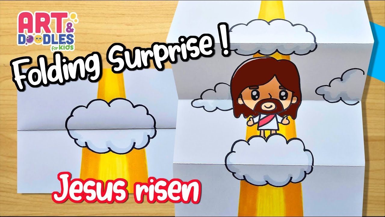 How to draw a FOLDING SURPRISE | JESUS ASCENSION | Art and doodles for ...