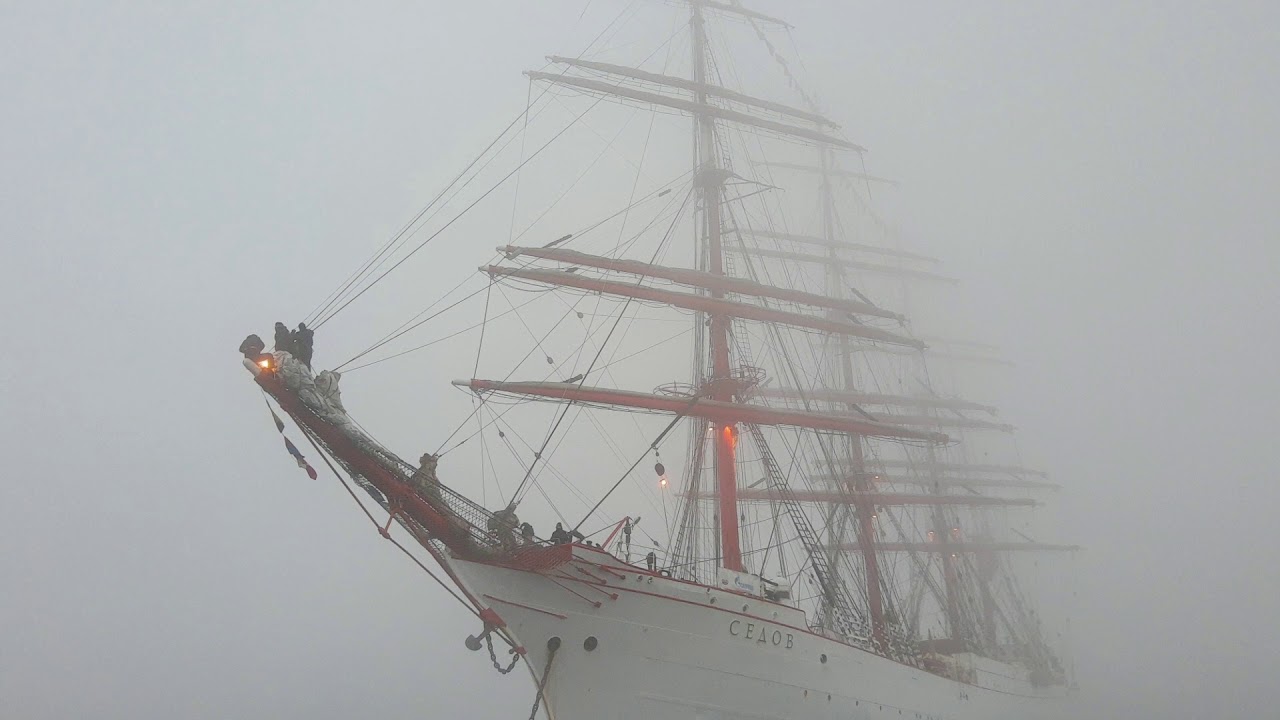 Bark "Sedov" Kola bay. Кольский залив - УПС Барк "Седов" - туман - 18. ...