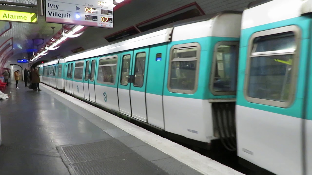 パリメトロ7号線MF77系 シャトー=ランドン駅到着 Paris Métro Line 7 MF 77 stock train - YouTube
