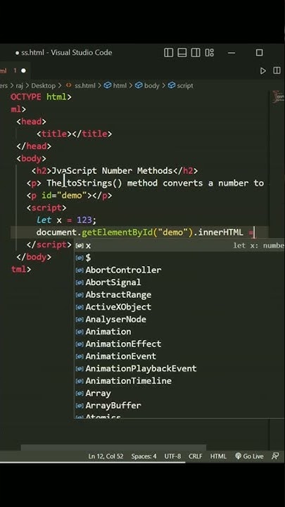 Javascript Number Methods The Tostring Method Shorts Javascript Youtube