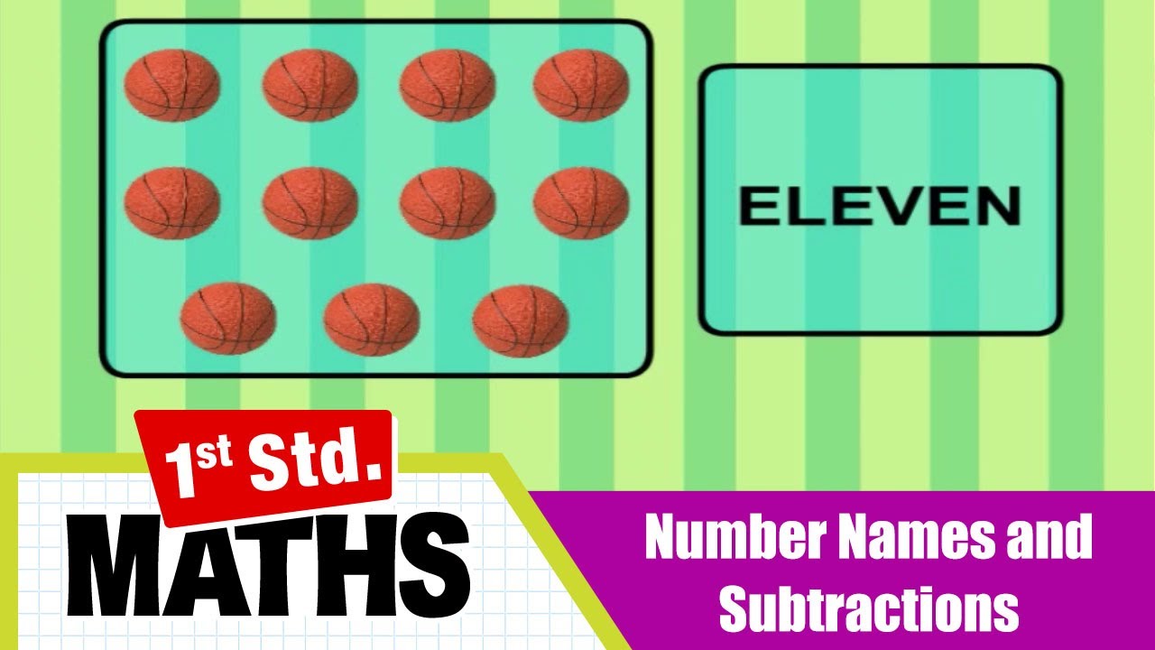 1st Std Maths | Learn Number names and Subtractions | Mathematics For ...